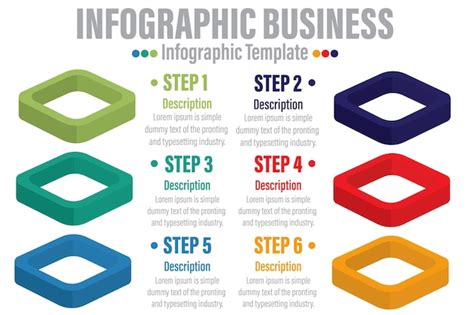 3d 6단계 목록 인포그래픽 템플릿 디자인 프레젠테이션 배너 워크플로우 레이아웃 프로세스 다이어그램 순서도 및 작동 방식에 대한