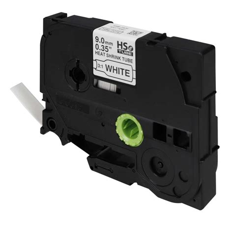 Brother 9mm X 1 5m Heatshrink Label Cartridge Black On White Hse 221e Cef