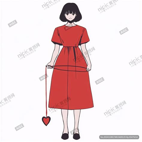 ai创作图穿红衣的女孩插画 卡通红衣女孩 原创卡通红衣女人 爱心女生 红裙女孩图片 红衣女孩头像 红衣卡通女孩 爱心少女 女生节女神节爱情 红