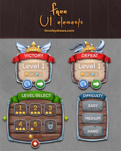 Free 2d Assets Ui Elements Fantasy Rgameassets