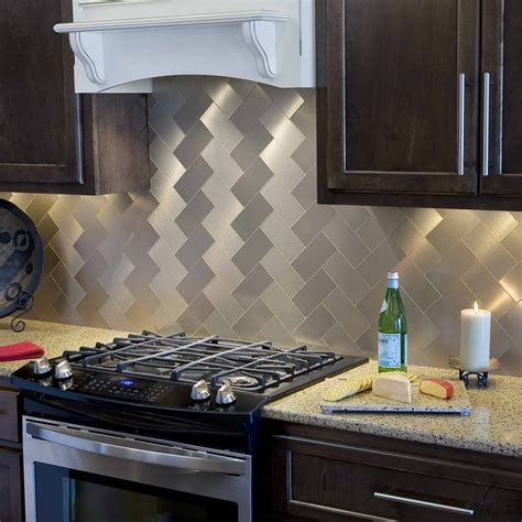 Peel And Stick Stainless Steel Backsplash Metal Peel And Stick