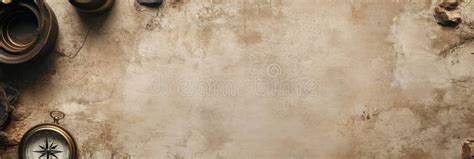 Decorative Compass And Antique Items Arranged On A Textured Surface For