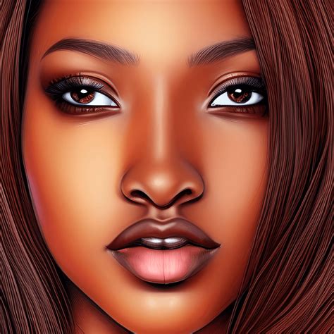 Brown Skin Female Caricature · Creative Fabrica