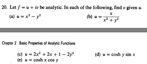 solved 20 let f u iv be analytic in each of the