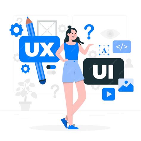 Ui Ux 차이점 개념 그림 무료 벡터