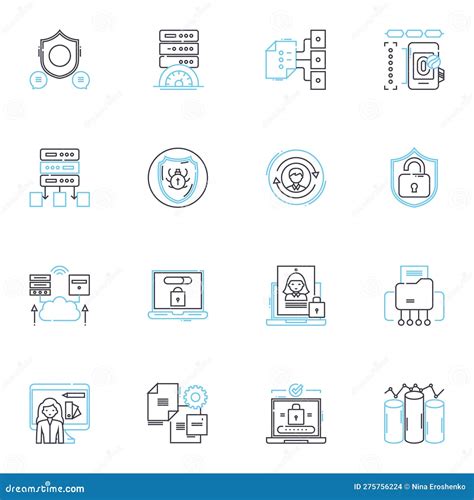 Shielded Insights Linear Icons Set Protection Concealed Secure Confidential Security