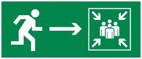 Знак Направление к месту сбора при ЧС направо