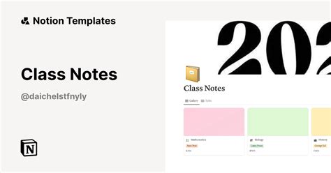 Class Notes Template Notion Marketplace