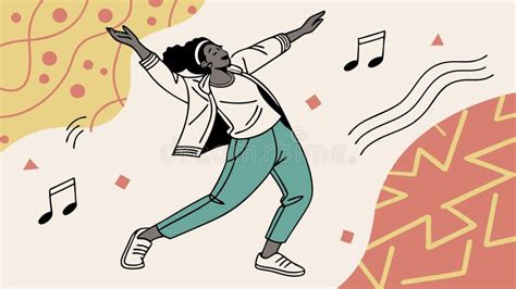 Woman Dancing Silhouette Music And Dance Illustration Vector Design Generative Ai Stock