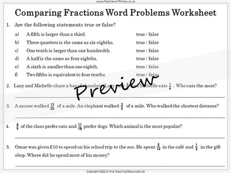 Comparing And Ordering Fractions Year 5 Teaching Resources