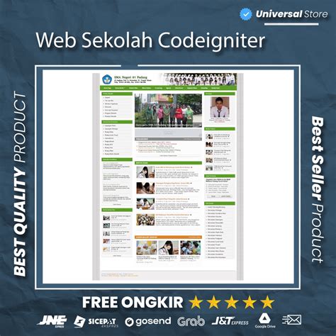 Jual Aplikasi Website Sekolah Codeigniter Responsive Theme Sd Smp Sma