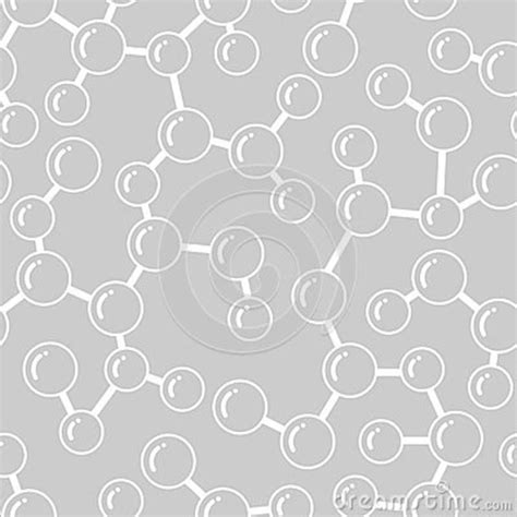 Seamless Pattern With Molecular Structure Abstract Molecules In Flat Style Stock Vector