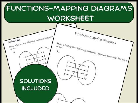 Functions Mapping Diagrams Worksheet With Solutions Teaching Resources