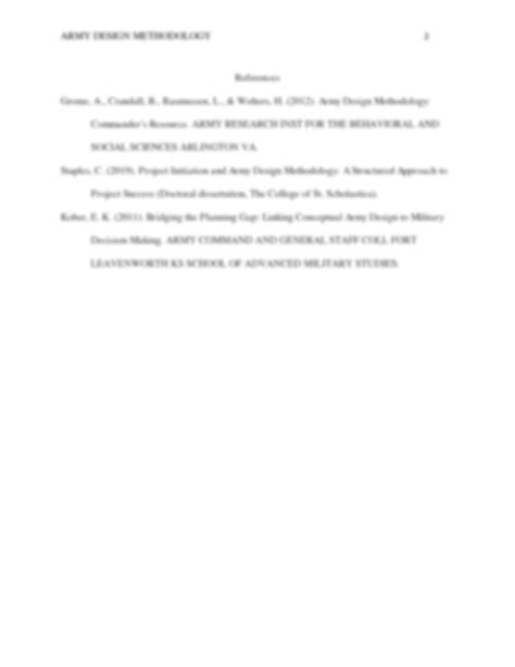 SOLUTION Army Design Methodology Studypool