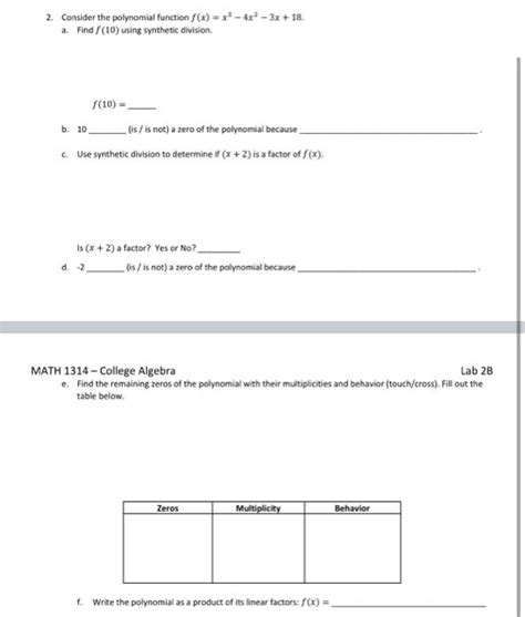 Consider The Polynomial Function Chegg Com