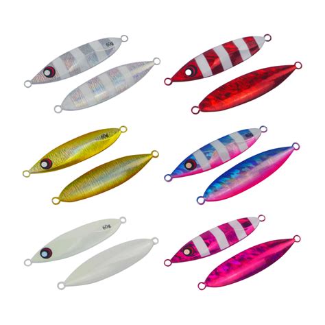 Finesse Slow Pitch Flutter Jig 60gm Lumo White 2 Pack Camping Co