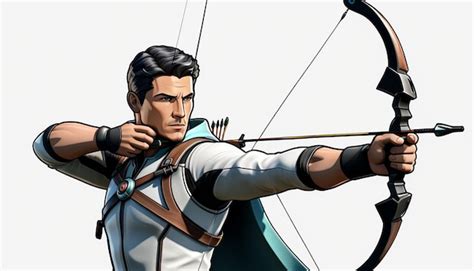 Premium Photo A Drawing Of A Man With A Bow And Arrow Pointing To The Right