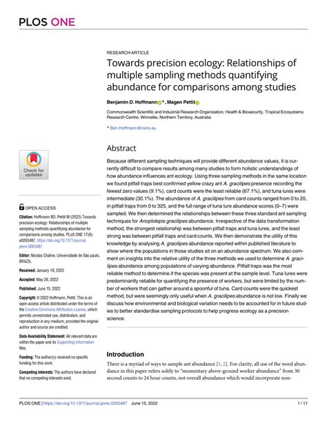 Pdf Towards Precision Ecology Relationships Of Multiple Sampling