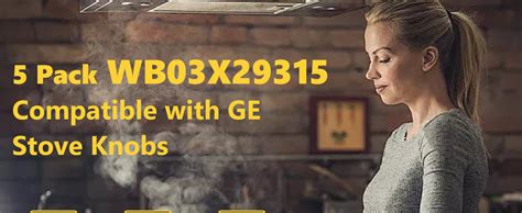 5 Pack Wb03x29315 Knob Fit For Ge Cooktop Knob Replacement