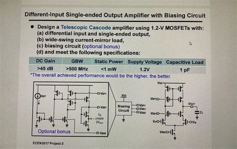 Design A Telescopic Cascode Amplifier Using 1 2 V