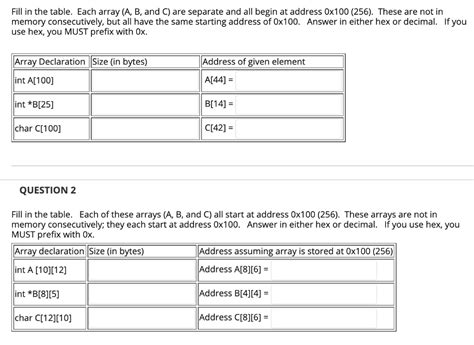 Solved For These Data Type Sizes Make Sure You Are