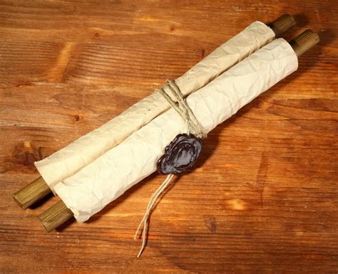 Premium Photo Old Scroll On Wooden Background
