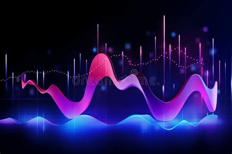 Colorful Sound Waves Visualizing Data Trends In An Abstract Digital Environment Stock