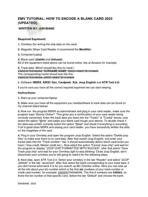 emv tutorial how to encode a blank card 2023 updated pdf emv