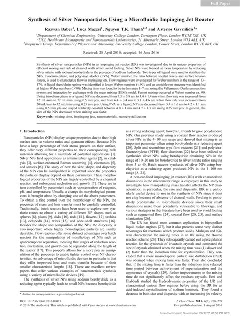 20630212 Journal Of Flow Chemistry Synthesis Of Silver 20630212 Journal Of Flow Chemistry Synthesis Of Silver