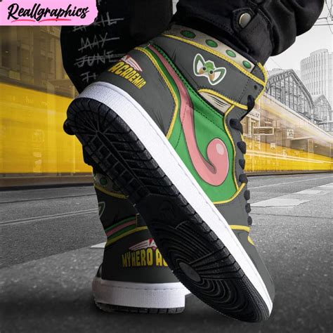 Tsuyu Asui Uniform Cosplay Shoes My Hero Academia Anime Air Jordan 1 Sneaker Boots Reallgraphics