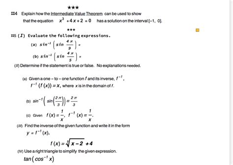 Solved Explain How The Intermediate Value Theorem Can Chegg