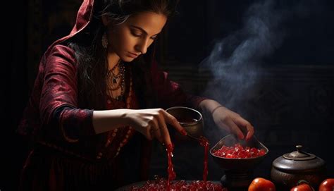 Premium Photo Turkish Women Makes Pomegranate Sauce