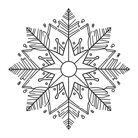 성인을 위한 흑백 눈송이 색칠 템플릿 기본 간단한 귀여운 만화 눈송이 개요 흰색 배경에 고립 어린이 색칠 페이지 Png 일러스트 및 이미지 에 대한 무료 다운로드