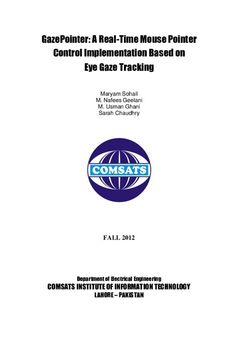 Pdf Gazepointer A Real Time Mouse Pointer Control Implementation Based On Eye Gaze Tracking
