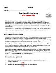 Sex Linked Inheritance Reader Reporter Recorder Sex Linked Inheritance With Answer Key PO L