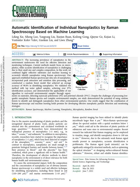 Xie 2023 Automatic Identification Of Individual Nanoplastics By Raman Spectroscopy Based On
