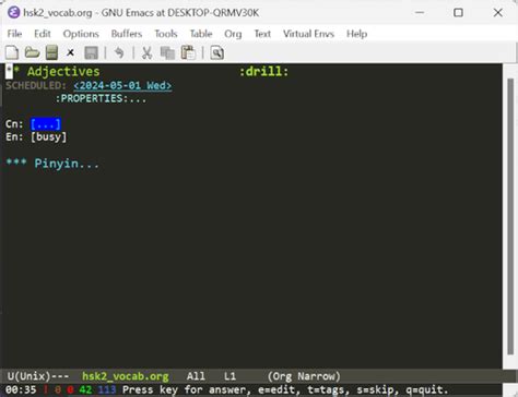 How To Use Emacs To Learn Chinese