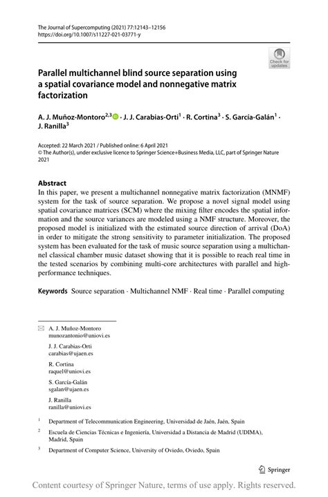 Parallel Multichannel Blind Source Separation Using A Spatial Covariance Model And Nonnegative