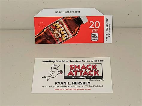 1 Mug Root Beer 20oz Bottle Vending Label Snack Attack Vending Llc