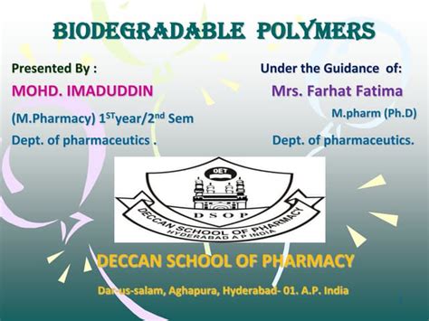 Biodegradable Polymers Pptx