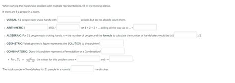 Solved When Solving The Handshake Problem With Multiple Chegg Com