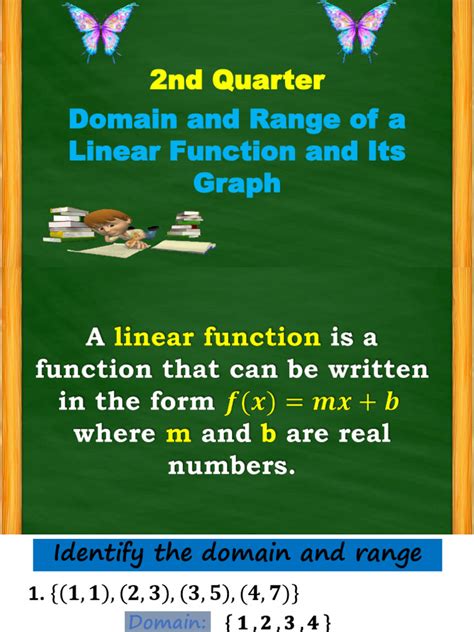Q2 Lesson 4 Domain And Range Of A Linear Function And Its Graph Pdf Function Mathematics