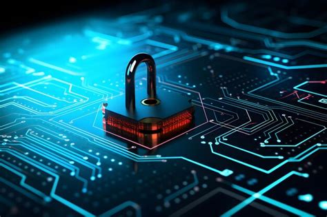 Premium Ai Image Cybersecurity Concept Depicting A Padlock On Top Of