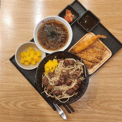 광주광산구 하남홈플러스 Cgv1층돈까스맛집 하루앤소쿠피크닉몰점 세번째또간맛집🩷 등심스테이크돈부리 카츠모밀정식 왕새우튀김