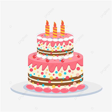 만화 자유형 딸기 크림 생일 케이크 귀여운 삽화 자유형 케이크 딸기 Png 일러스트 및 벡터 에 대한 무료 다운로드