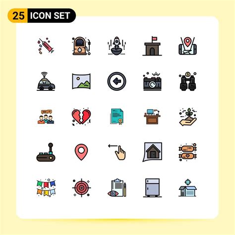 25 Filled Line Flat Color Concept For Websites Mobile And Apps Mario Estate Launch Architecture