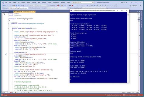 Kernel Ridge Regression Using C Oop Style James D Mccaffrey