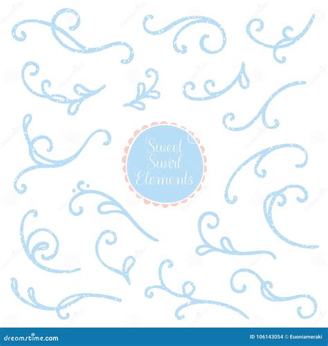 Sweet Swirl Element Set Cute Vintage Classic Elegant Style Stock