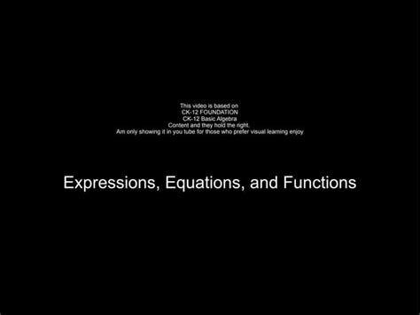 Expressions Equations And Functions Variable Expressions Odp