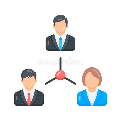 A Flat Style Icon Showing Company Structure In Hierarchy Form Stock Vector Illustration Of